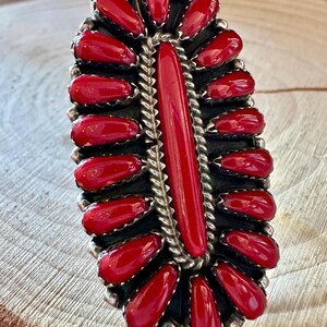 SUNBEAM Navajo Silver & Red Howlite Ring | Dean Brown Needle Point ...