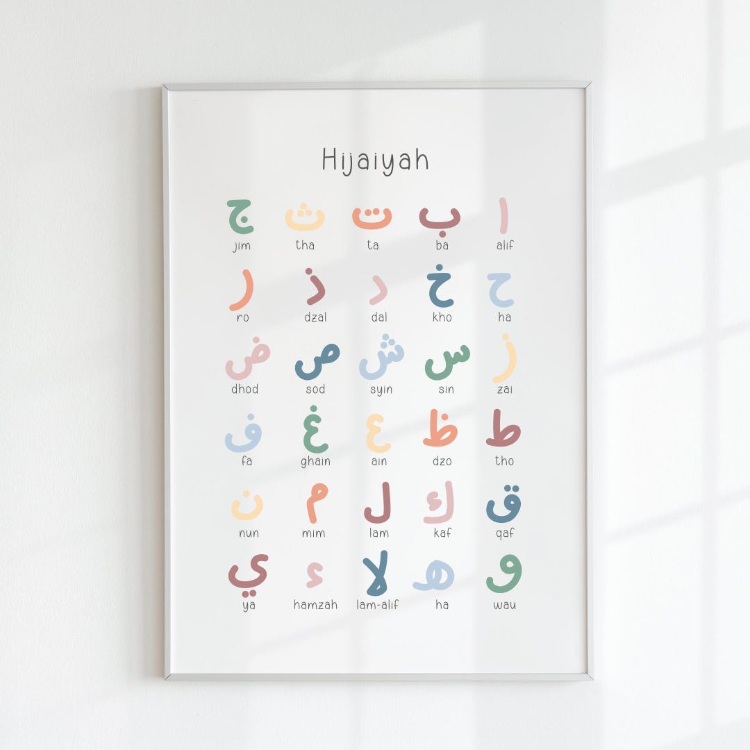 Rainbow Pastel Printable Arabic Hijaiyah Toddler / Preschool ...