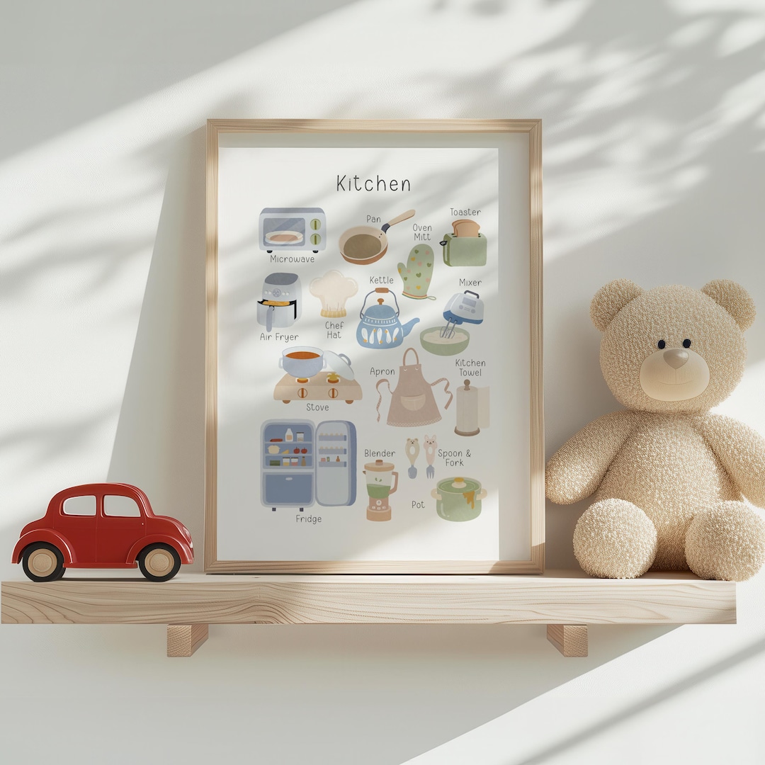 Printable Kitchen Educational Poster for Toddlers / Kids / Preschool ...
