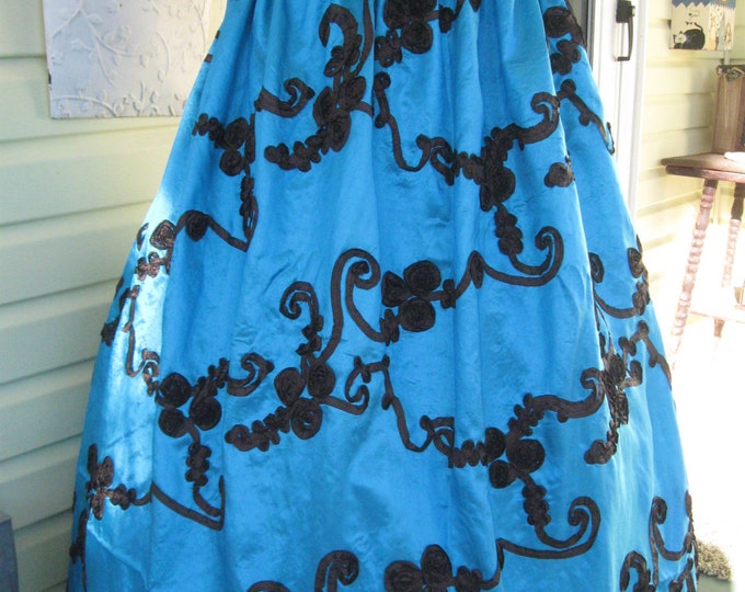 Victorian, Colonial Women's Skirt Turquoise and Chocolate - Etsy