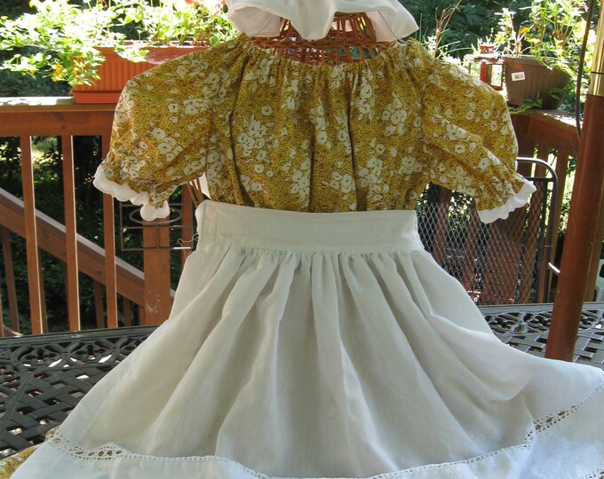 Pioneer Prairie Colonial Dress Apron and Mob Cap - Etsy
