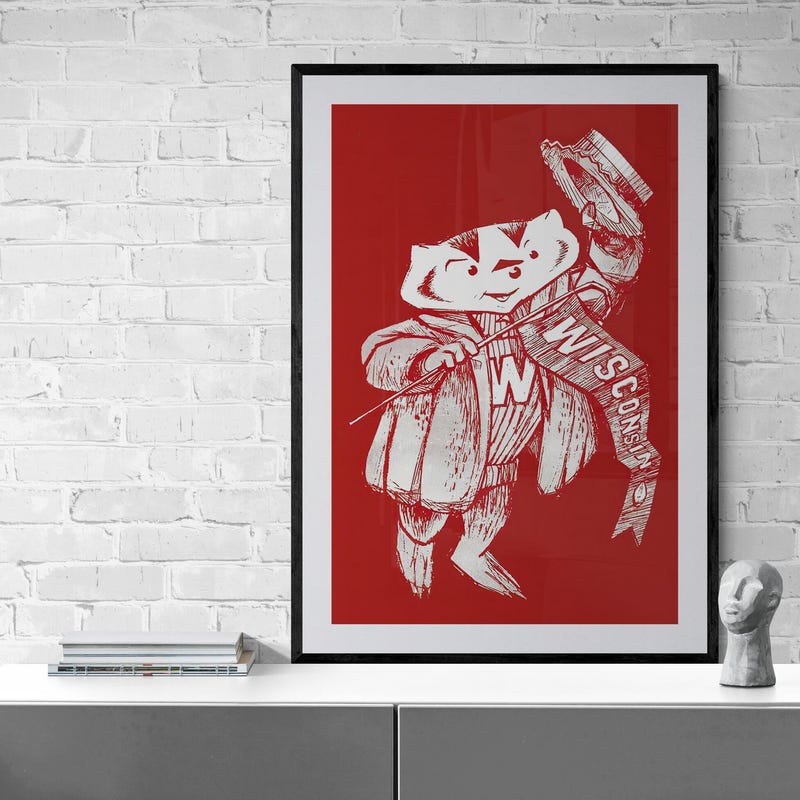 Retro Badger Poster - Etsy