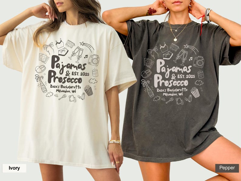 Pajamas & Prosecco Bachelorette Shirt, Comfort Colors Bach, Slumber ...