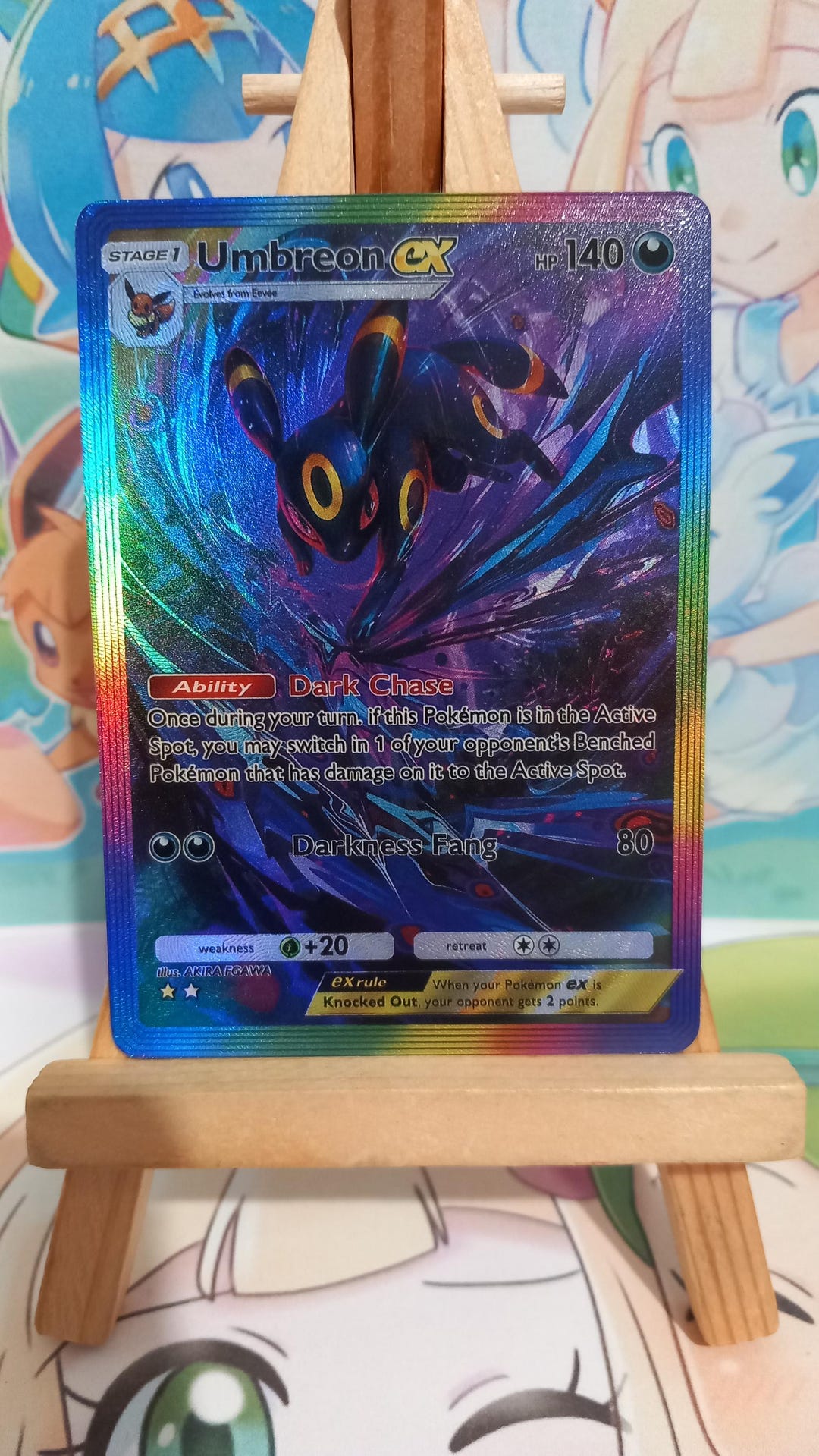 Umbreon Card With Holographic Texture, English Version - Etsy Australia