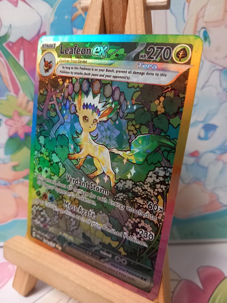 Leafeon Card 144/131 Ex Terastal Holographic Texture ANG Version - Etsy ...