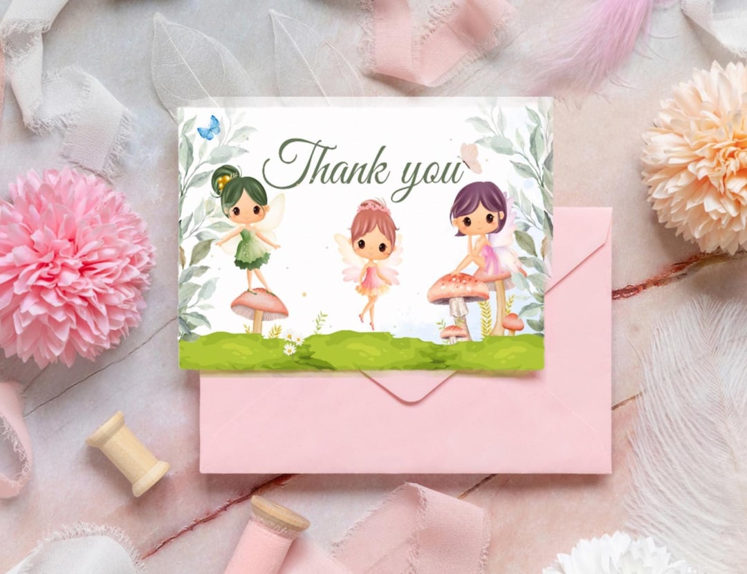 Editable Fairy Thank You Card | Enchanted Fairy Theme Thank You Card ...