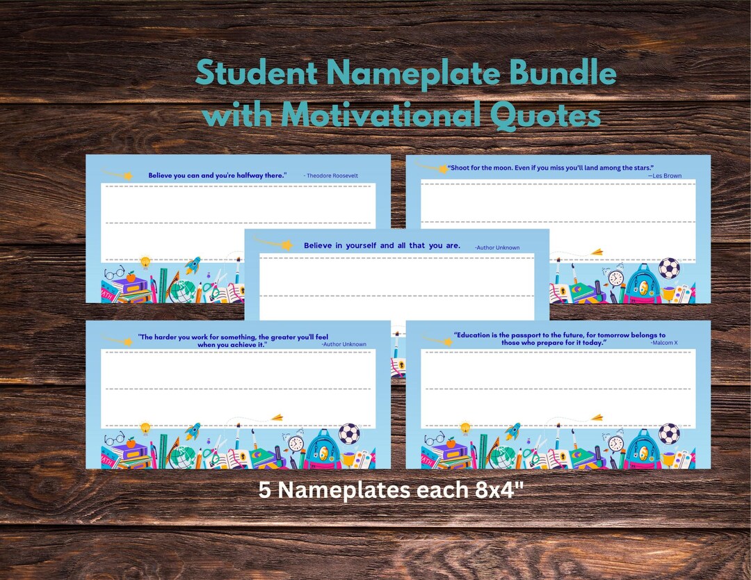 Editable Student Desk Nameplates: Motivational Classroom Decor (PDF ...