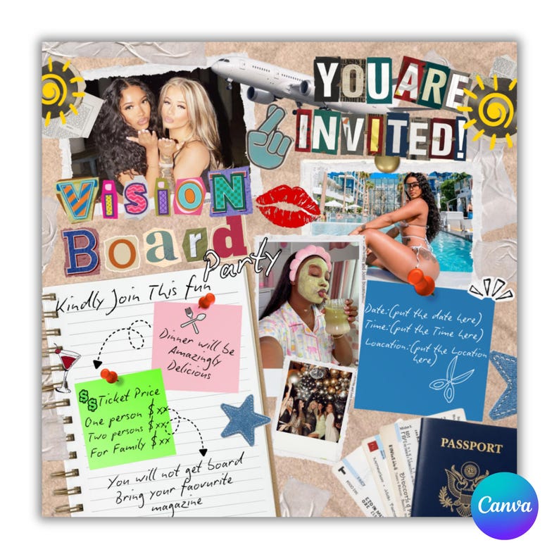 2026 Manifestation Board Printable Vision Board Kit Dream Board Mood ...