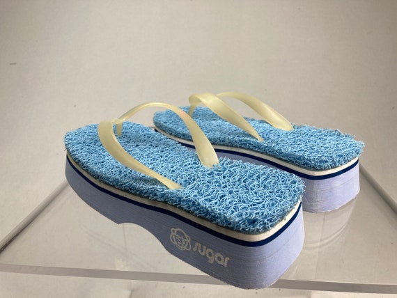 Y2K Sugar Floatie RED or BLUE Platform Foam Wedge Fli… - Gem