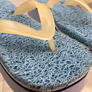 Y2K Sugar Sponge Floatie Mesh RED or BLUE Platform Foam Wedge Flip Flop ...