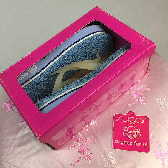 Y2K Sugar Floatie RED or BLUE Platform Foam Wedge Fli… - Gem