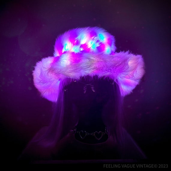 LED Remote Controlled Furry Festival Light up Bucket Hat Etsy UK