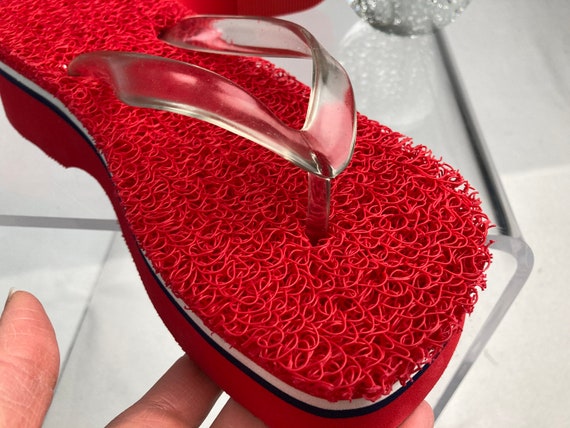 Y2K Sugar Floatie RED or BLUE Platform Foam Wedge Fli… - Gem