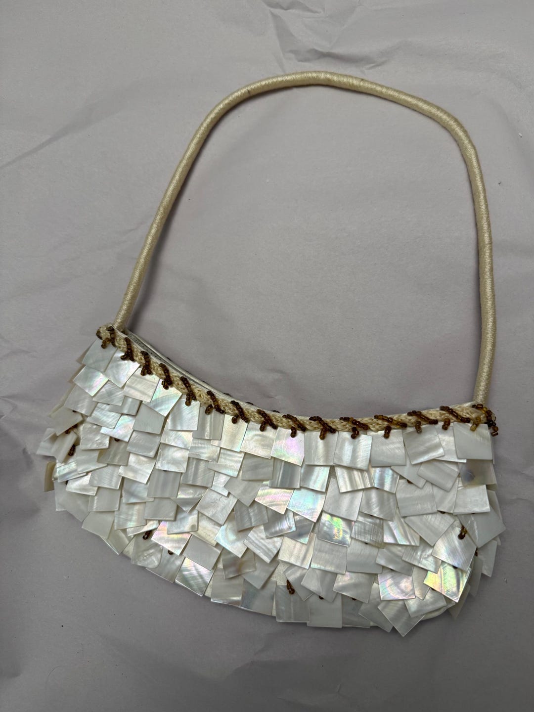 Handmade Seashell Beaded Silk Shoulder Bag/purse - Etsy