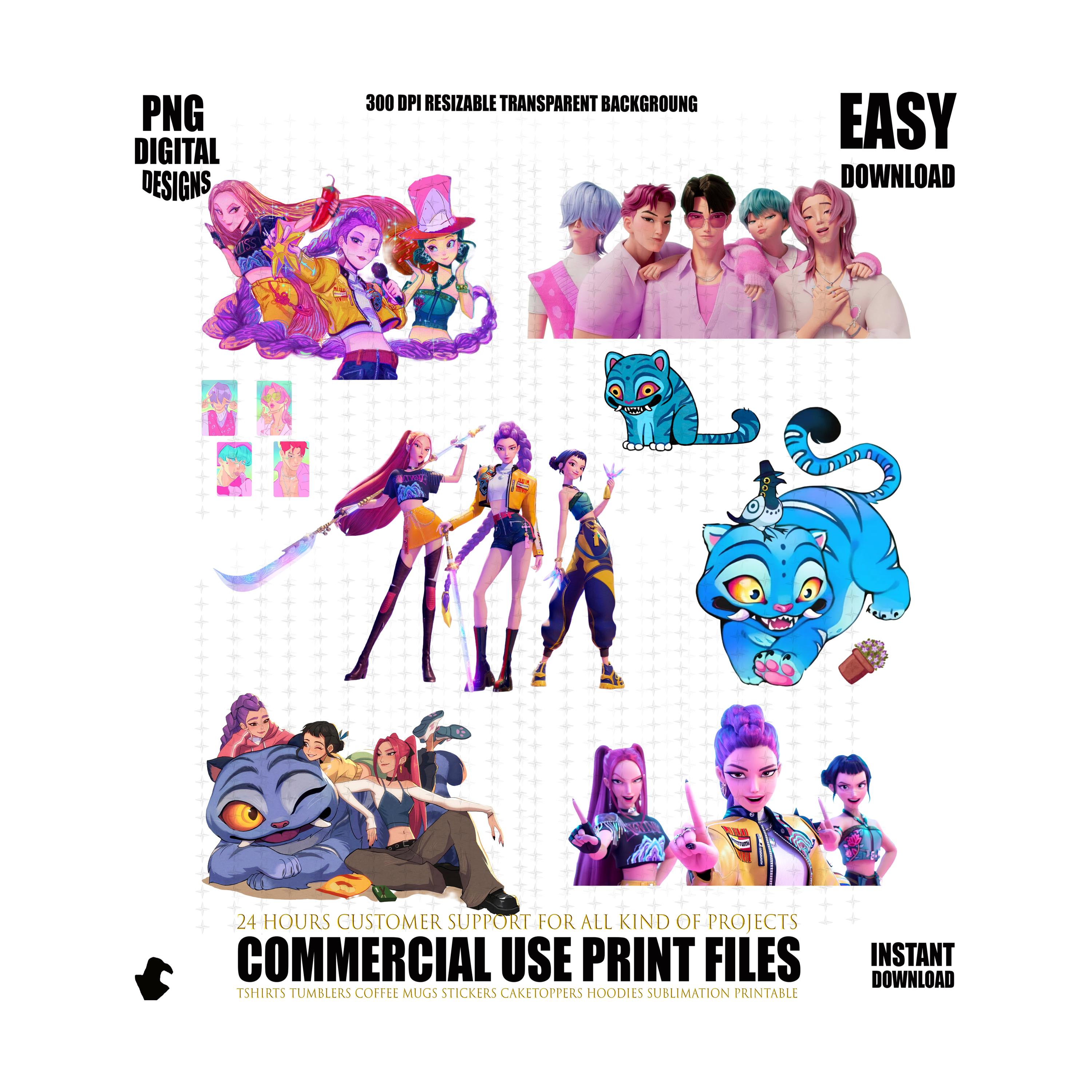 Customizable K Pop Characters Designs Digital Sublimation Kpop Demon ...