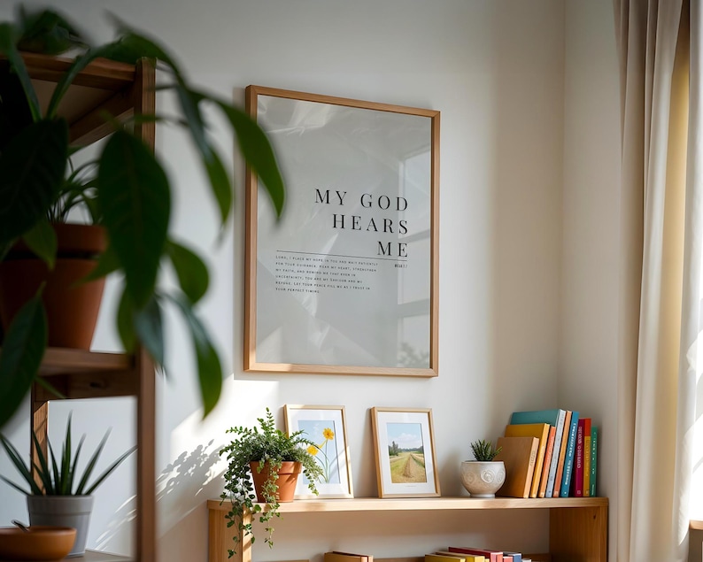 Christian Wall Art - Micah 7:7 Rolled Poster | My God Hears Me ...