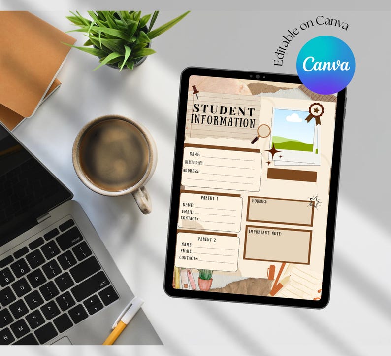 Digital Teacher Planner - Editable | Undated Digital Teacher Organizer ...
