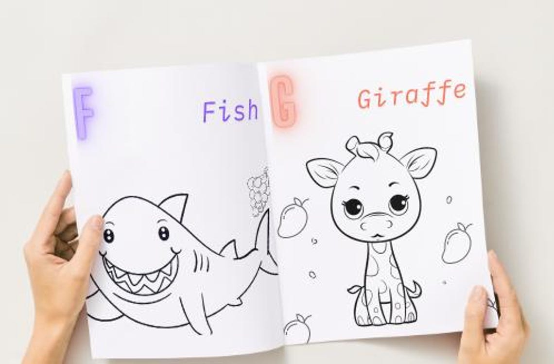 Animal Alphabet Coloring Book A-Z: English Learning (digital Download ...