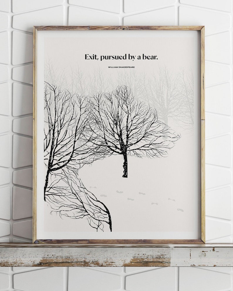 Shakespeare exit Pursued by a Bear Literary Art - Etsy
