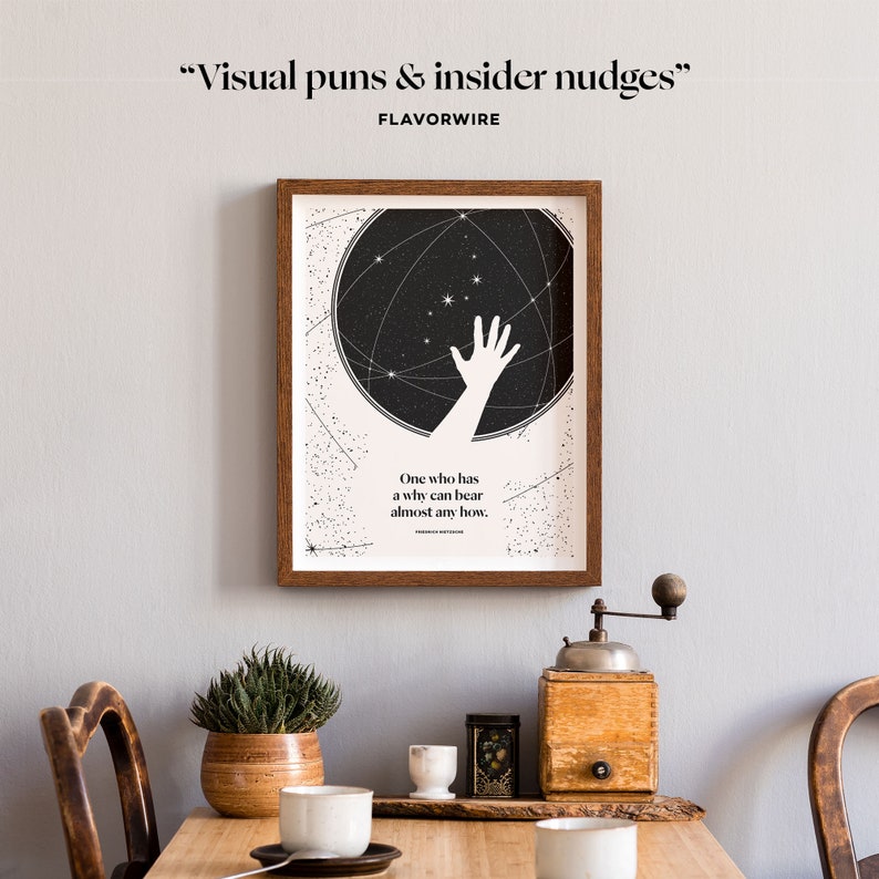Nietzsche Quote Art Print, Literary Gift for Book Lover, Motivational ...