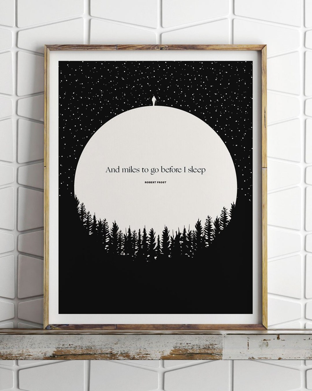 Robert Frost 'miles to Go' Art Print: Snowy Evening Woodland Decor - Etsy