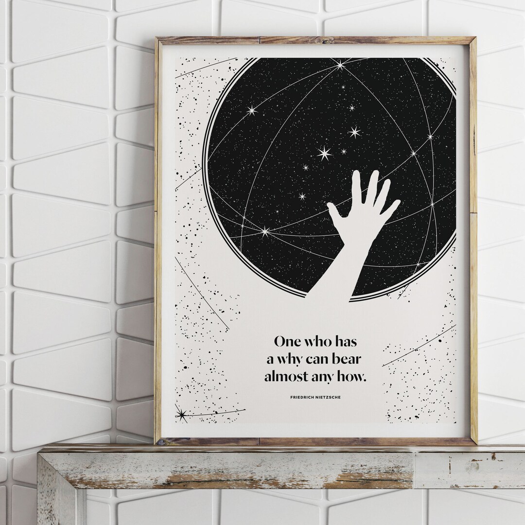 Nietzsche Quote Art Print, Literary Gift for Book Lover, Motivational ...