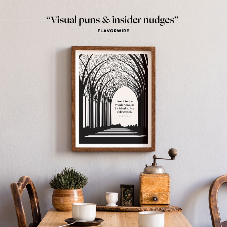 Henry David Thoreau Literary Art Print, Walden Quote, Transcendentalist ...