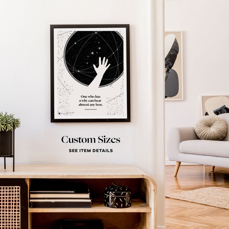 Nietzsche Quote Art Print, Literary Gift for Book Lover, Motivational ...