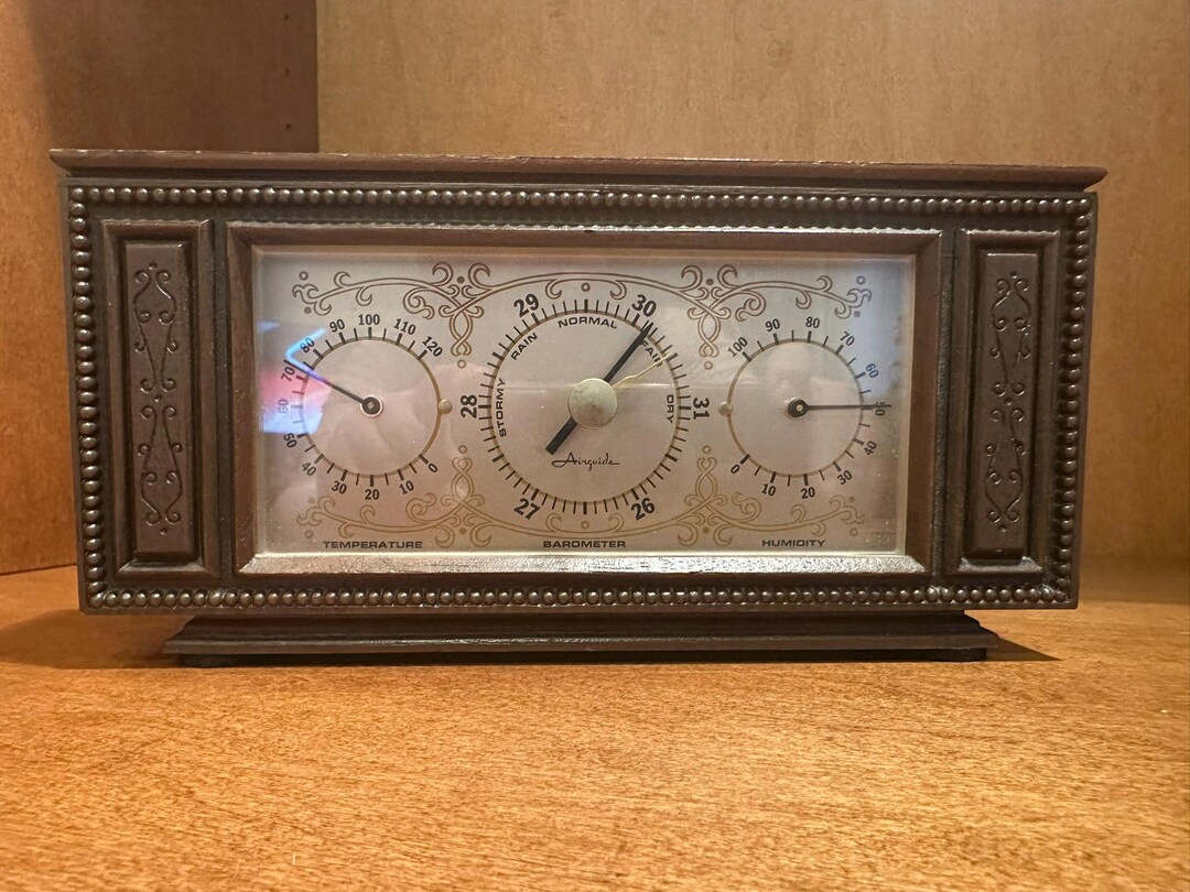 Vintage Airguide Bakelite Weather Station – Art Deco Barometer ...
