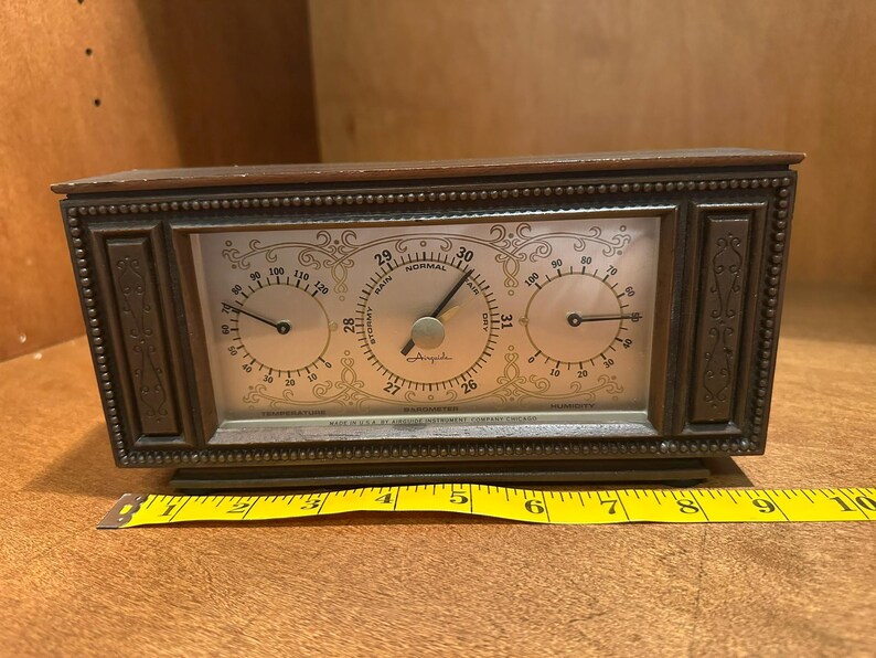 Vintage Airguide Bakelite Weather Station – Art Deco Barometer ...