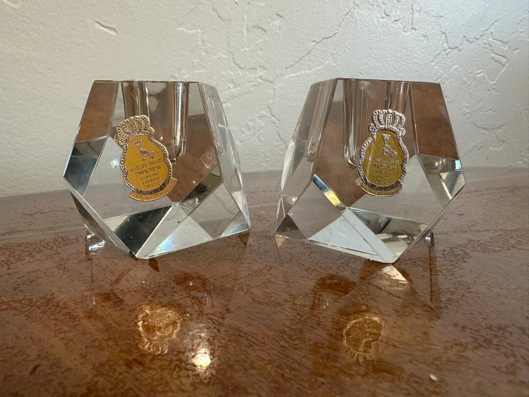 Vintage Imperlux Genuine Hand-cut Lead Crystal Candle Holders - Etsy