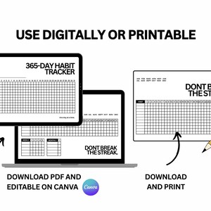 Printable Habit Tracker - Monthly Weekly Daily Checklist (PDF Digital ...
