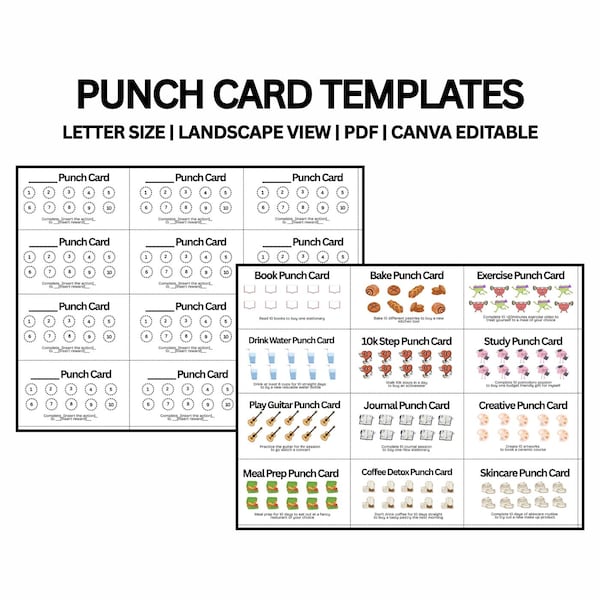 New Year Punch Cards - Etsy