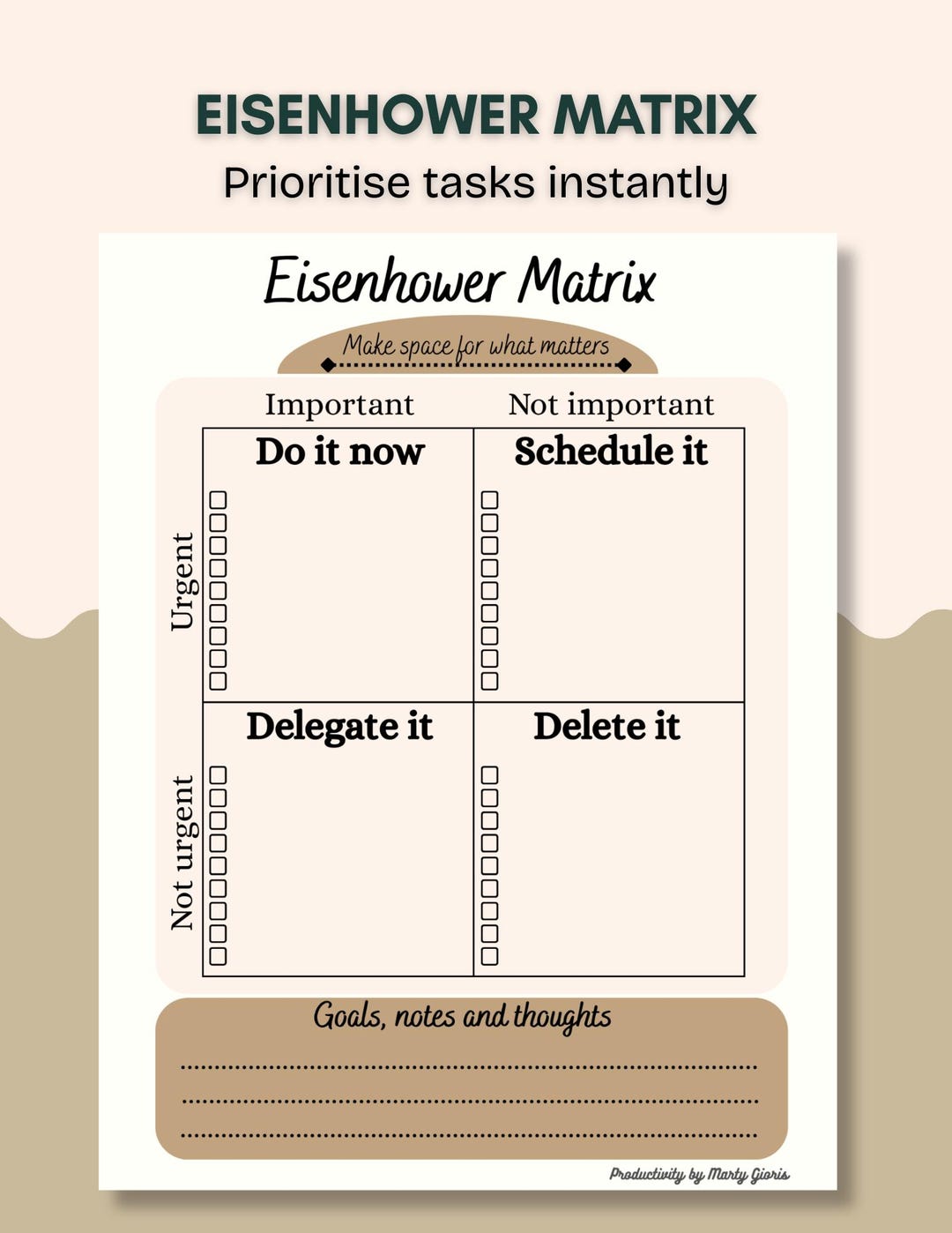 Adhd-friendly Eisenhower Matrix | Editable Urgent Important Planner ...