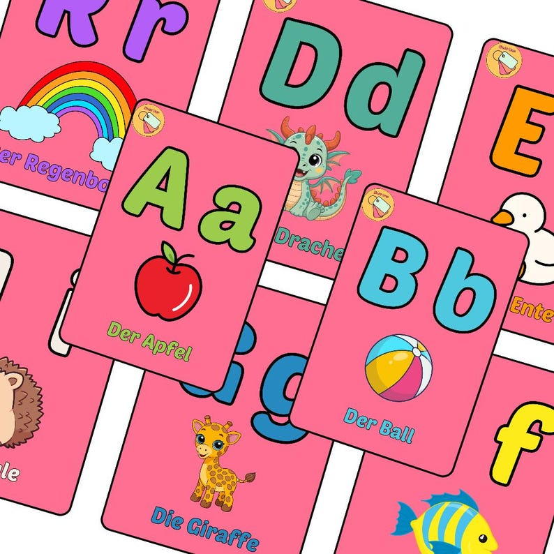 German Alphabet Flashcards | A–Z + Ä Ö Ü | Preschool & Kindergarten ...