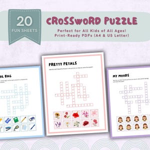 Kids Crossword Puzzle Printable | 20 Fun and Cute Puzzle Pages ...