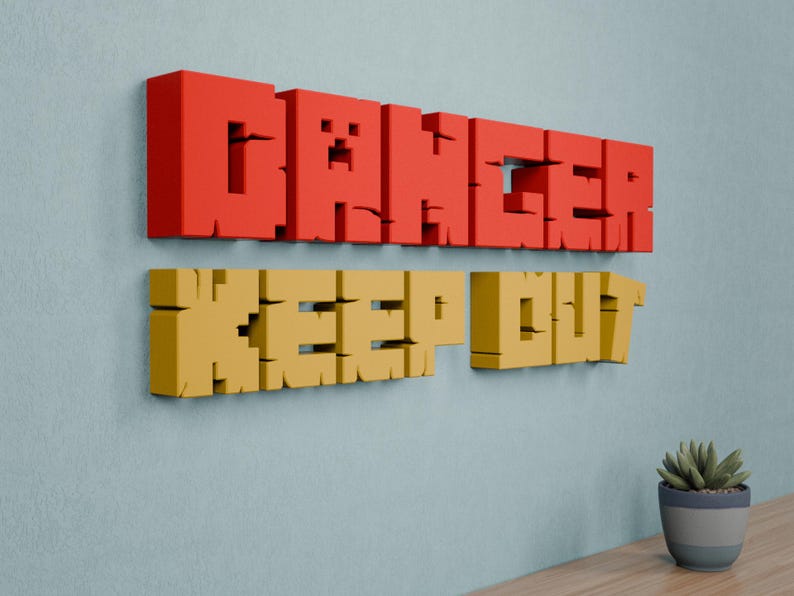 3D Signage Letters. Pixelated Crafting and Mining Video Game Styled ...