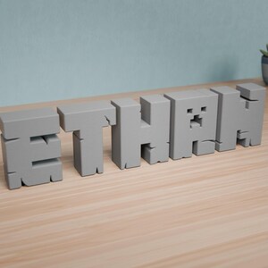 3D Signage Letters. Pixelated Crafting and Mining Video Game Styled ...