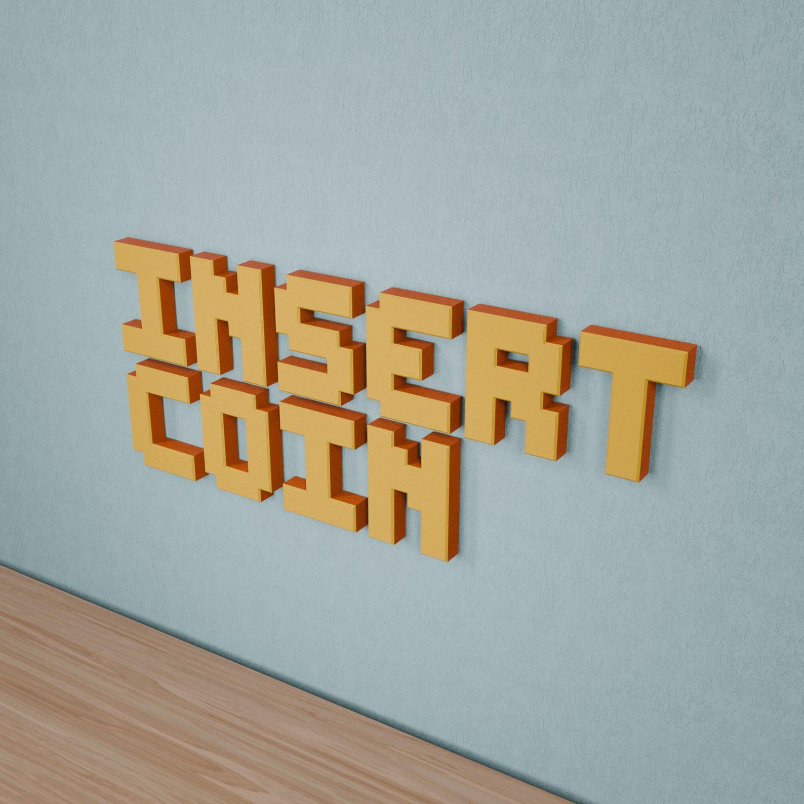 3D Pixelated Sign Letters: Retro Video Game Style, Wall & Shelf Decor ...