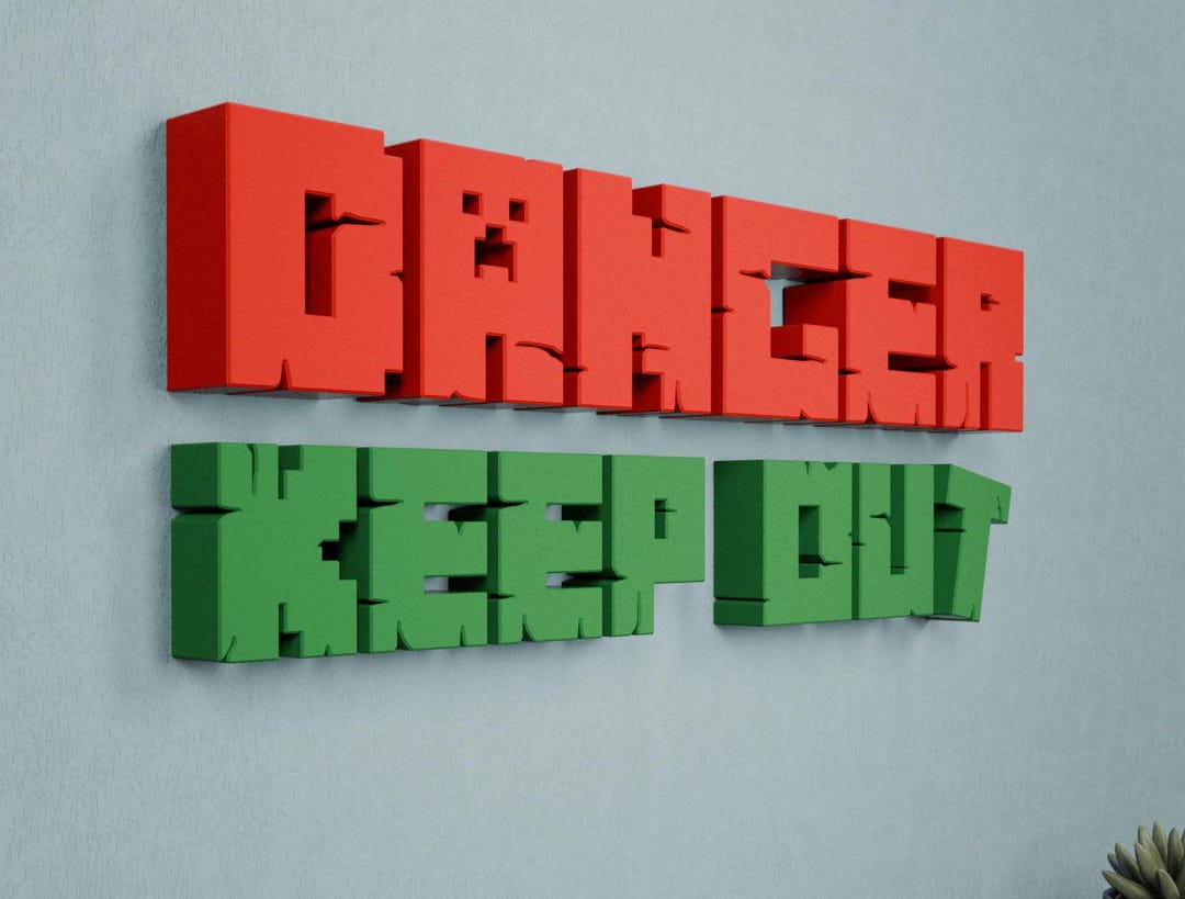 3D Signage Letters. Pixelated Crafting and Mining Video Game Styled ...