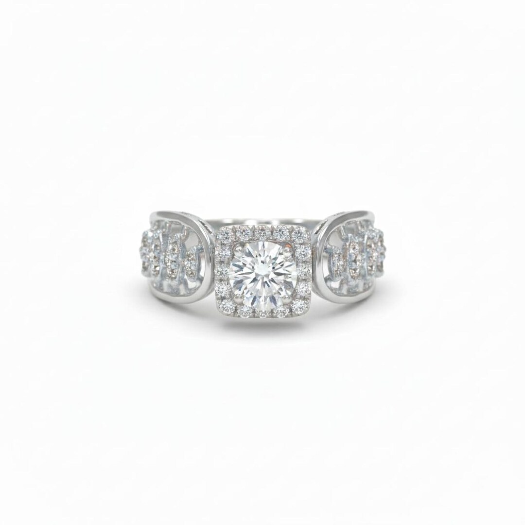 1.5 Ct Side Diamond Ring | 925 Silver | DEF VVS-VS Diamonds - Etsy