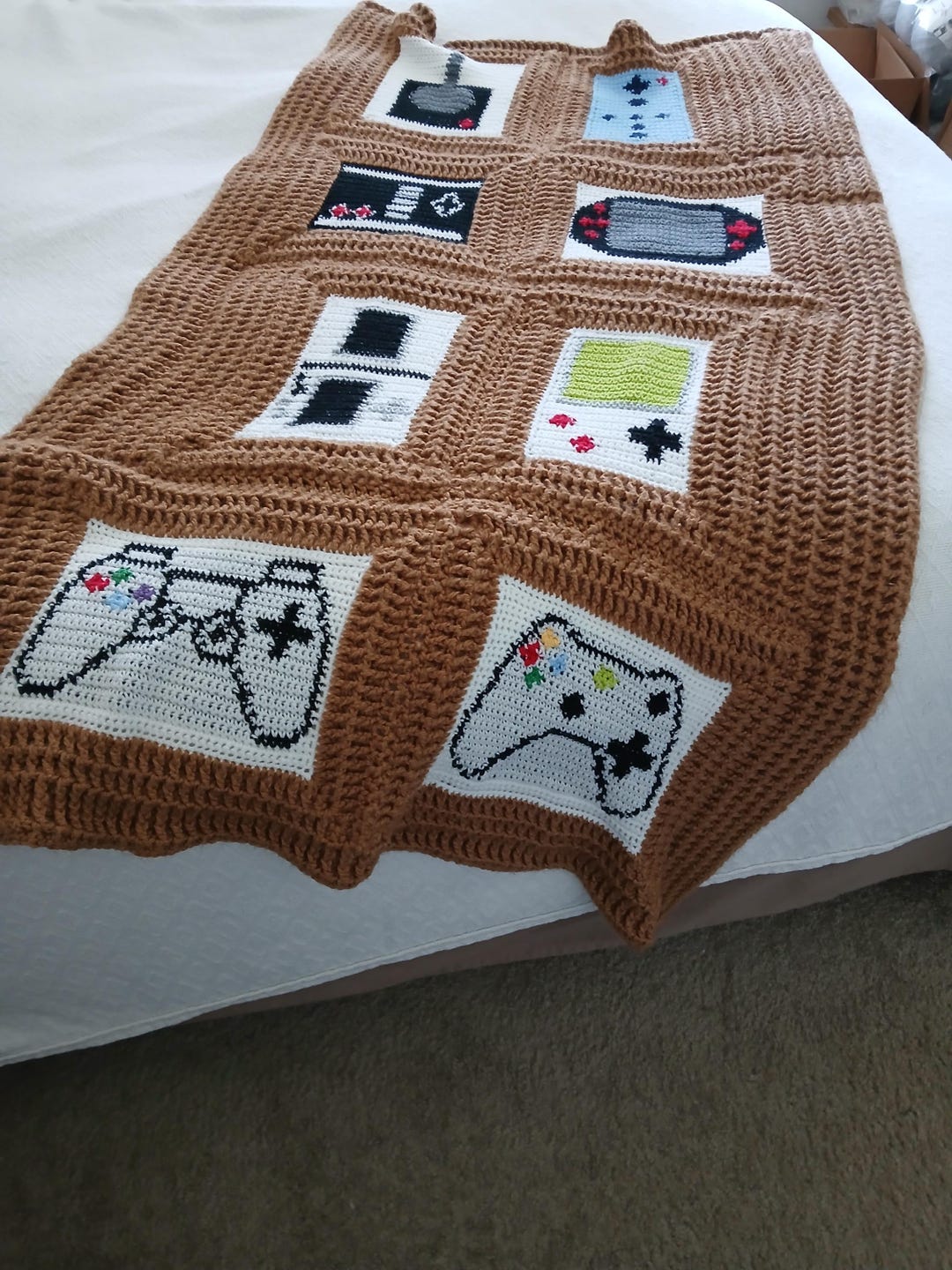 History of the Video Game Controller Crochet Afghan - Etsy