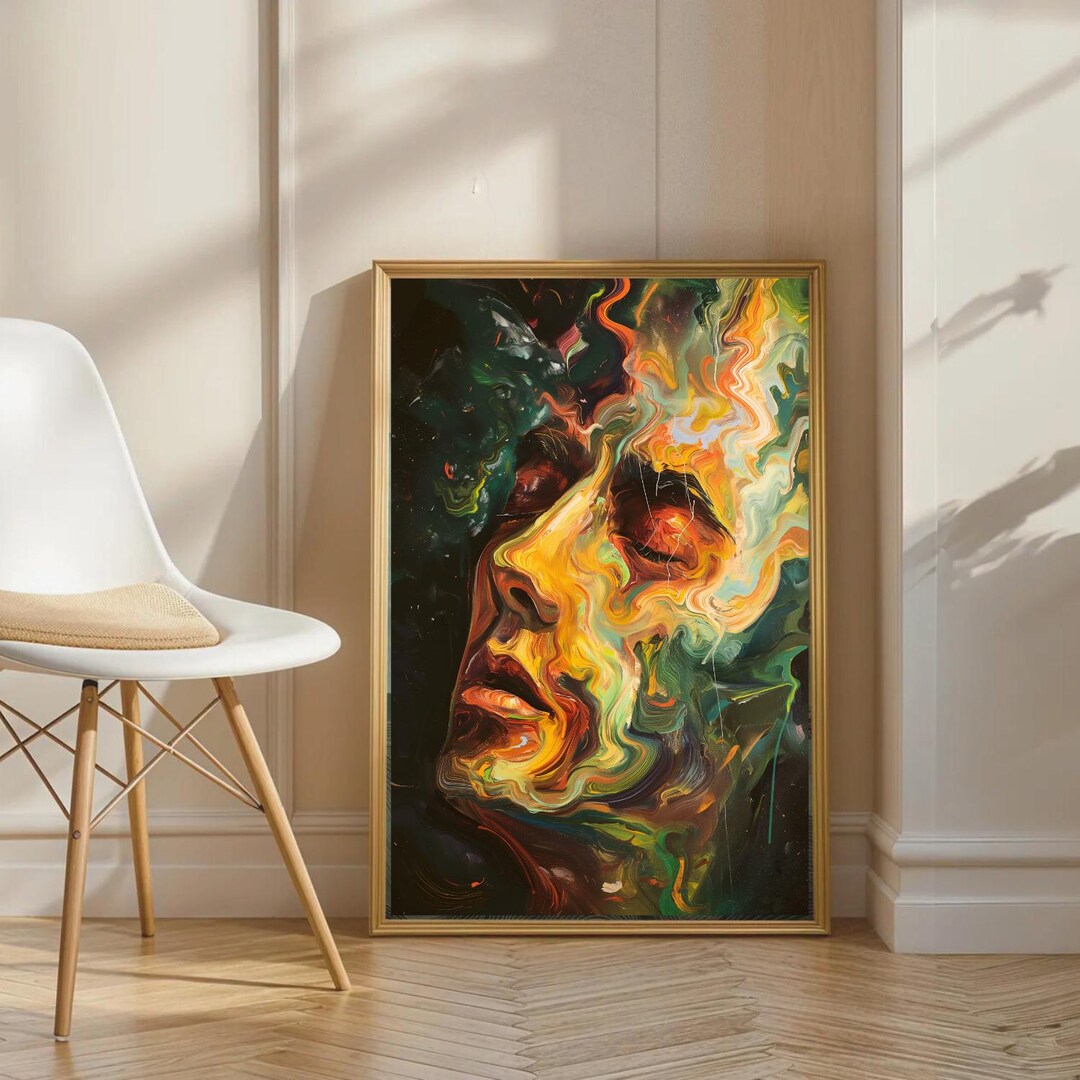 Abstract Expressionist Face Art: Emotional Healing Digital Print (300 ...