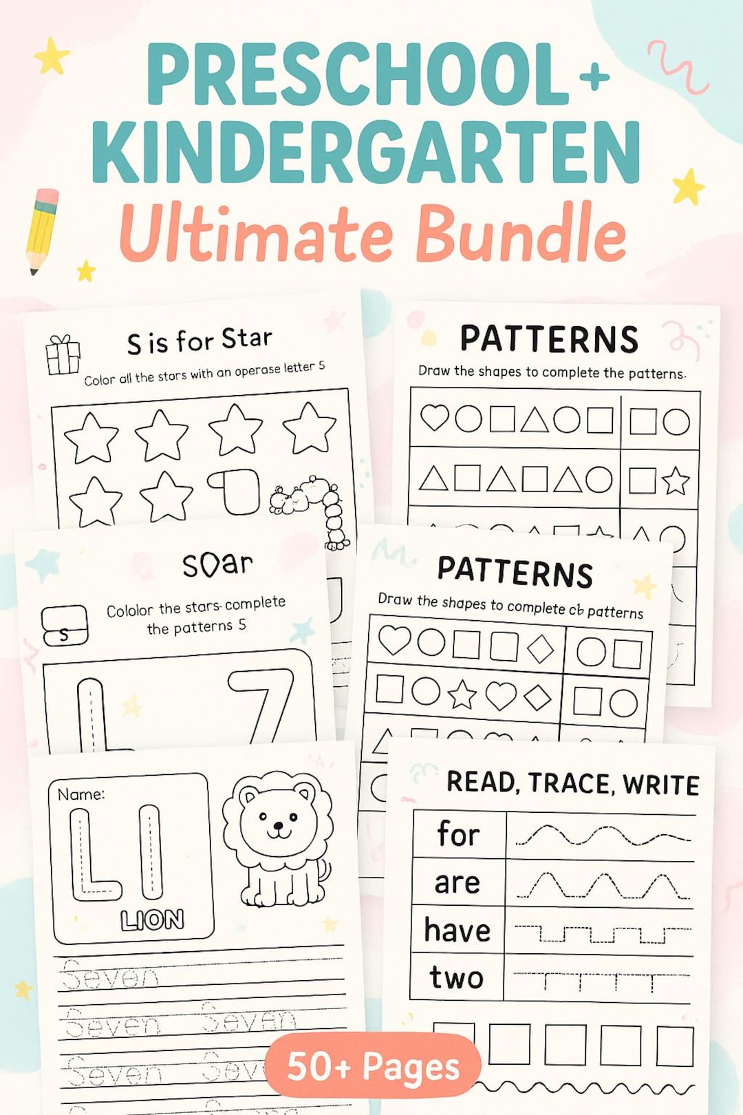 Alphabet Tracing Worksheet Bundle: Preschool & Kindergarten Activity ...