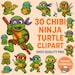 Chibi Ninja Turtle Clipart | 30 PNG Sticker Bundle (instant Download ...