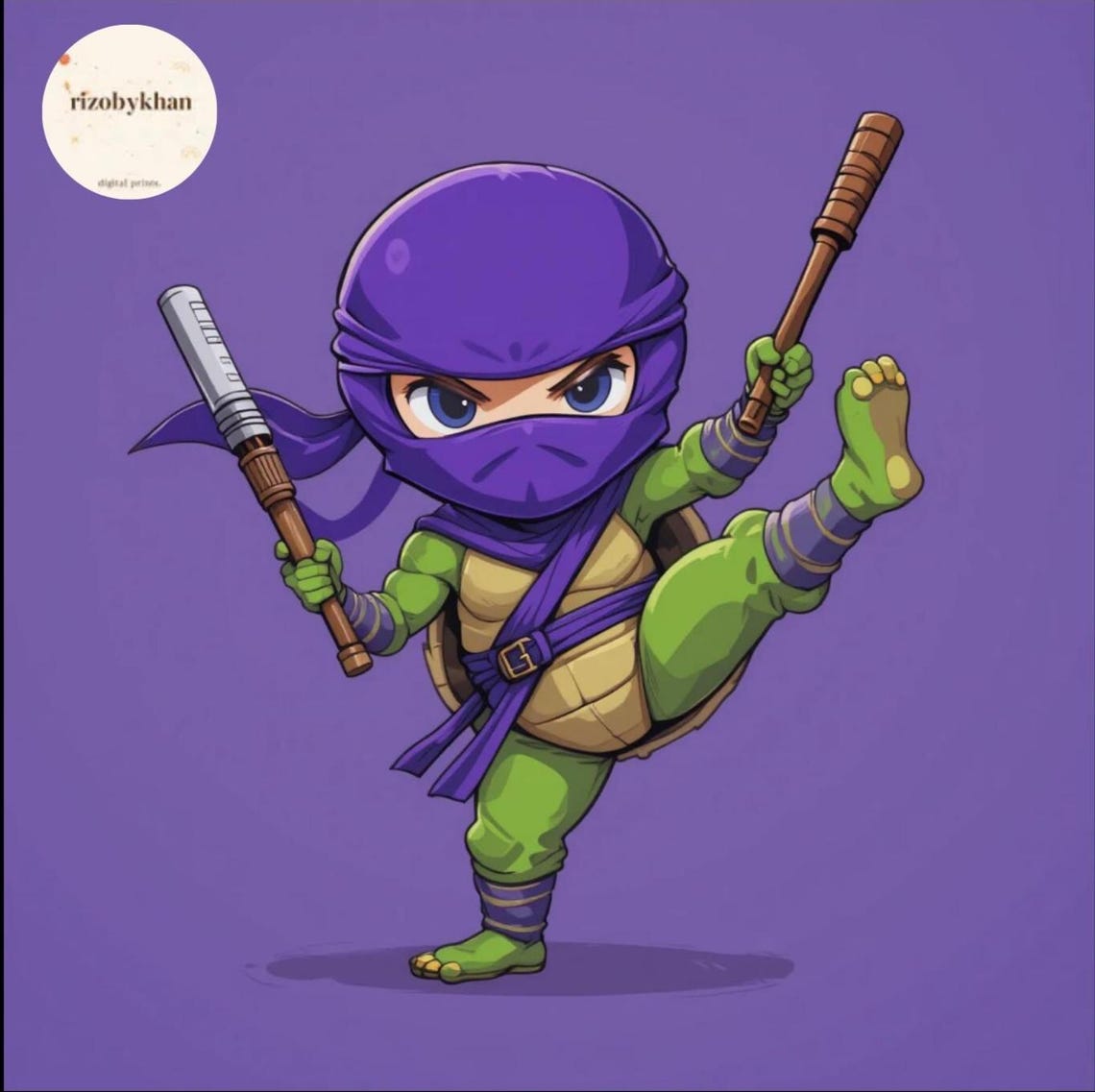Chibi Ninja Turtle Clipart | 30 PNG Sticker Bundle (instant Download ...