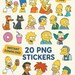 Simpsons-inspired Sticker Pack: Funny Yellow Cartoon PNG & SVG (digital ...