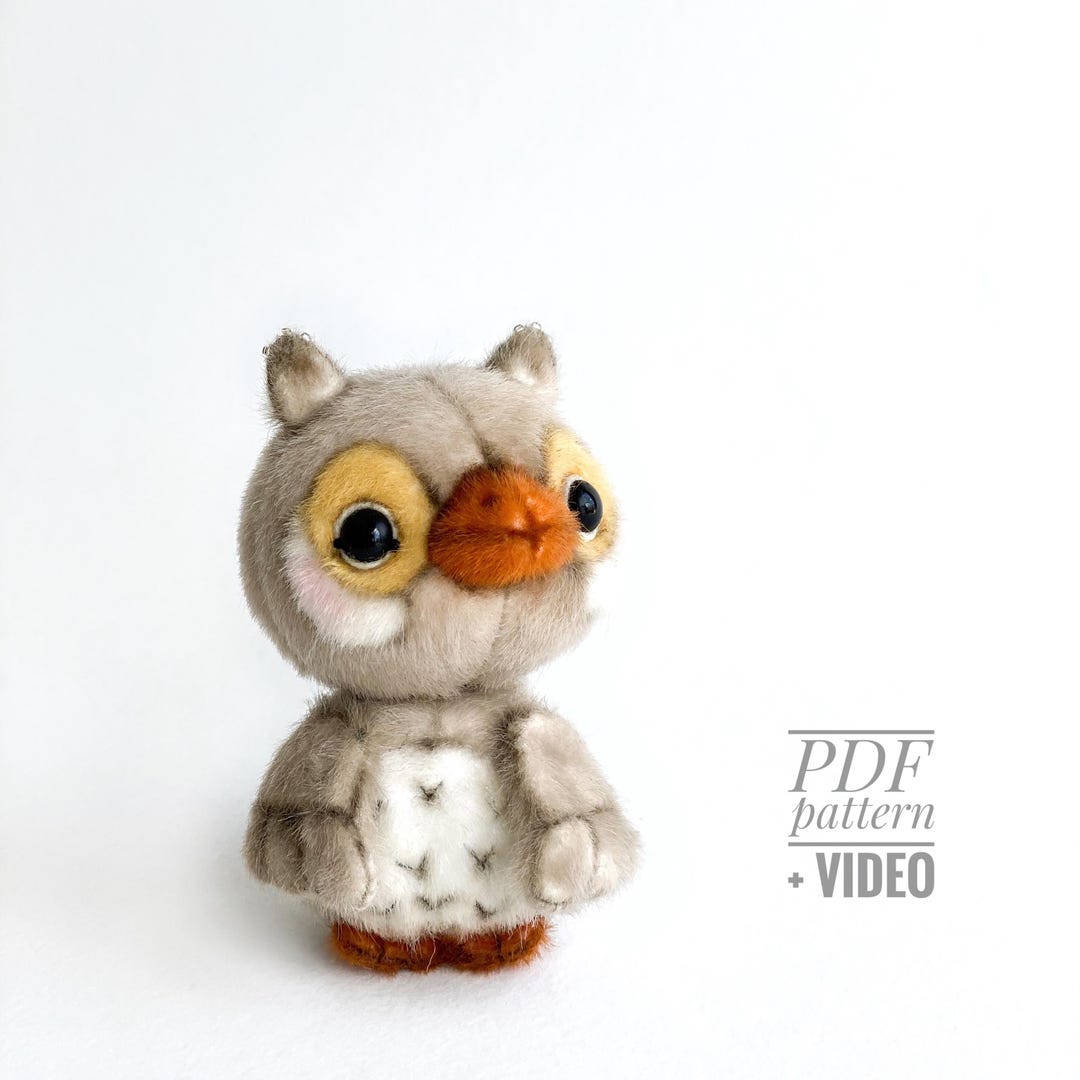 Owl PDF Sewing Pattern, Bird Video Tutorial DIY Stuffed Toy Pattern DIY ...
