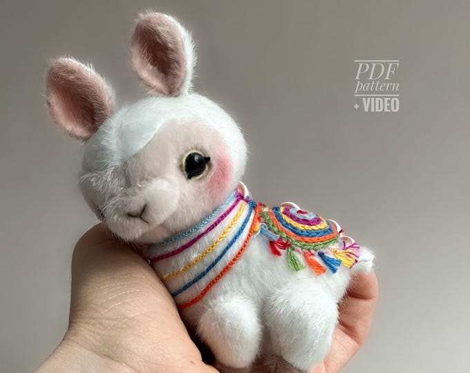 Alpaca Lama PDF Sewing Pattern, Alpaka Video Tutorial DIY Stuffed Toy ...
