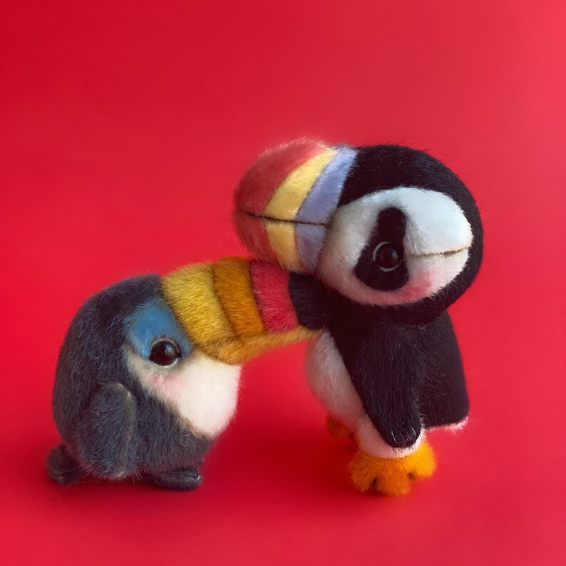 Puffin PDF Sewing Pattern Video Tutorial Bird DIY Stuffed Toy Pattern ...